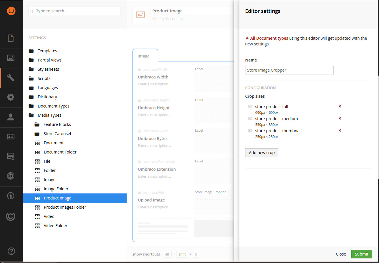 Umbraco 7 and uCommerce 7 - Using the image cropper tool - Edge Webware, Inc.